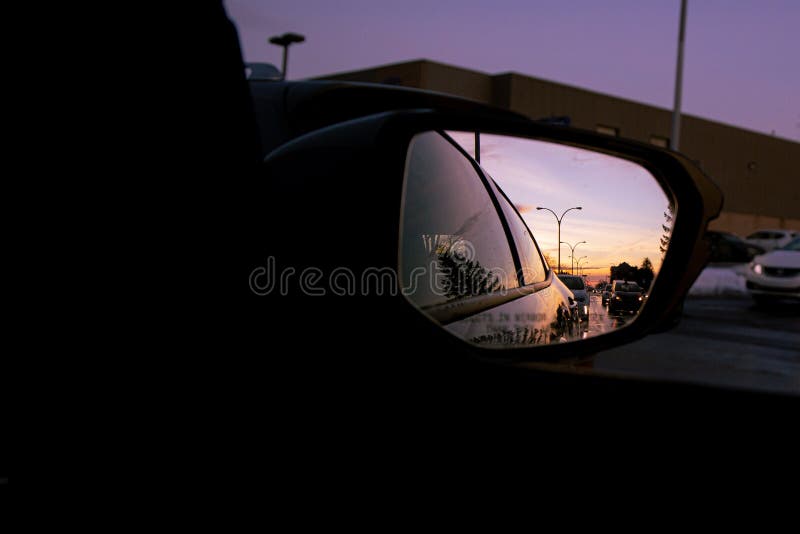 Beautiful Sunset View through the Car S Side Window Stock Image - Image ...