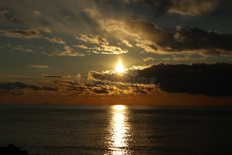 Sunset view stock photo. Image of cloudysky, sunlight - 165984932
