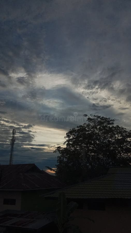 Beautiful Sunset View in Front of the House Stock Photo - Image of ...