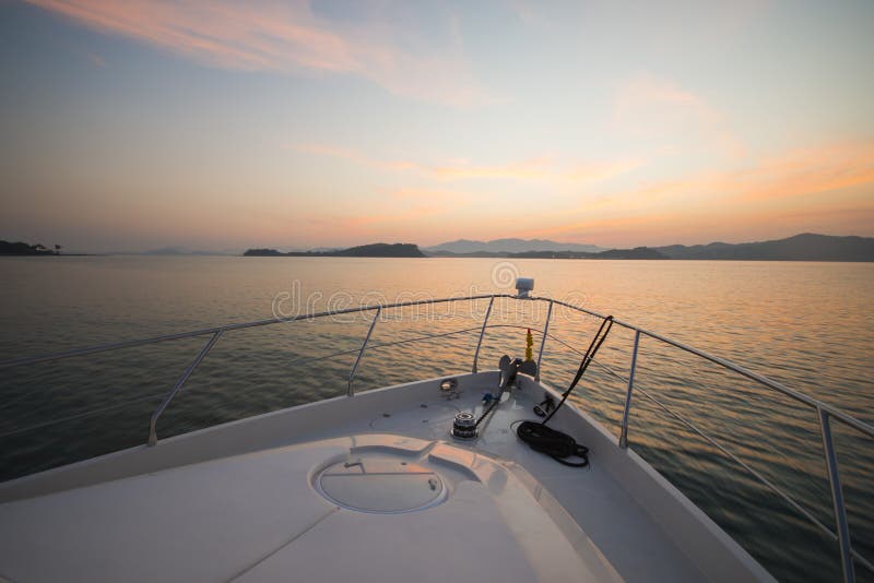 Beautiful Sunset View from Luxury Yacht Stock Image - Image of ...