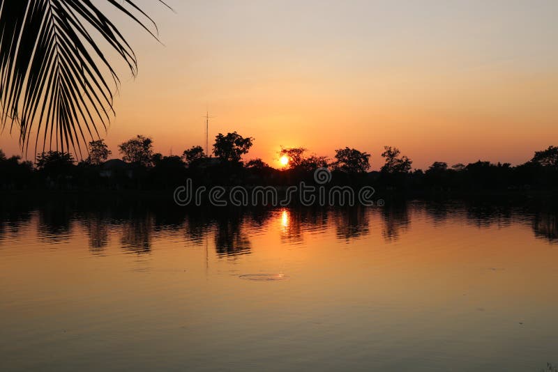 A Beautiful Sunset View Over the Lake. Stock Photo - Image of sunset ...