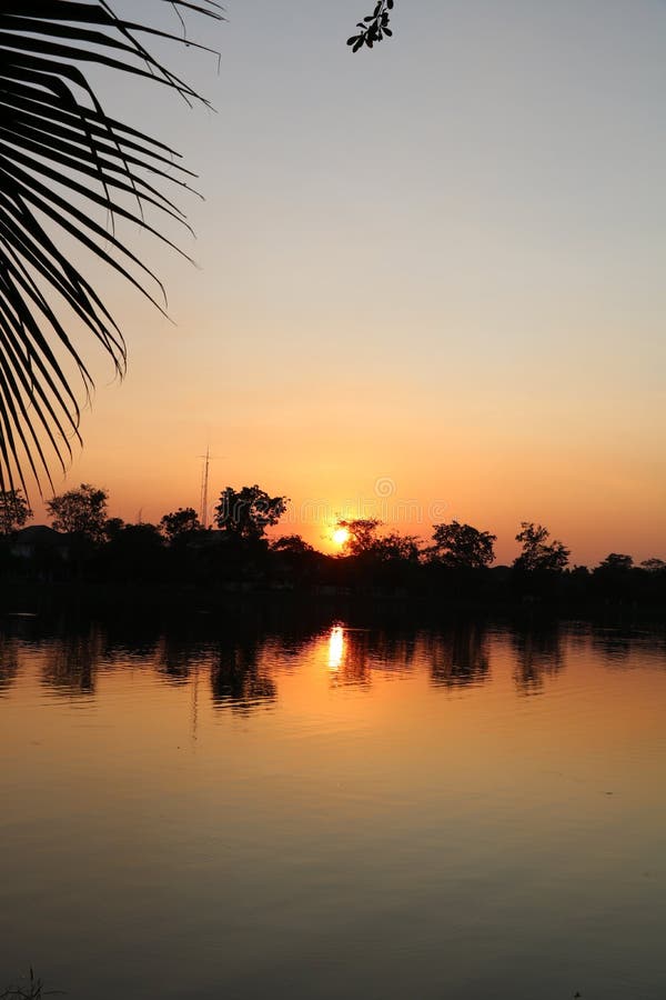 A Beautiful Sunset View Over the Lake. Stock Image - Image of lake ...