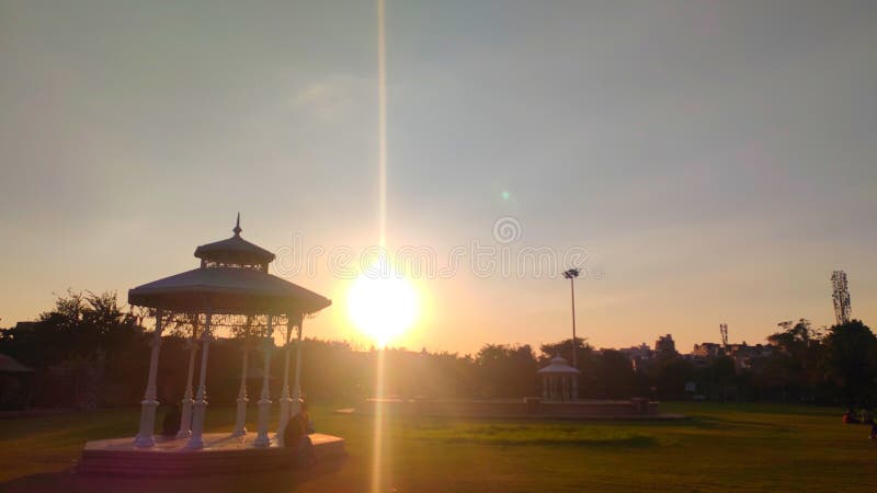 Beautiful Sunset View from Public Garden with Copy Space Background ...