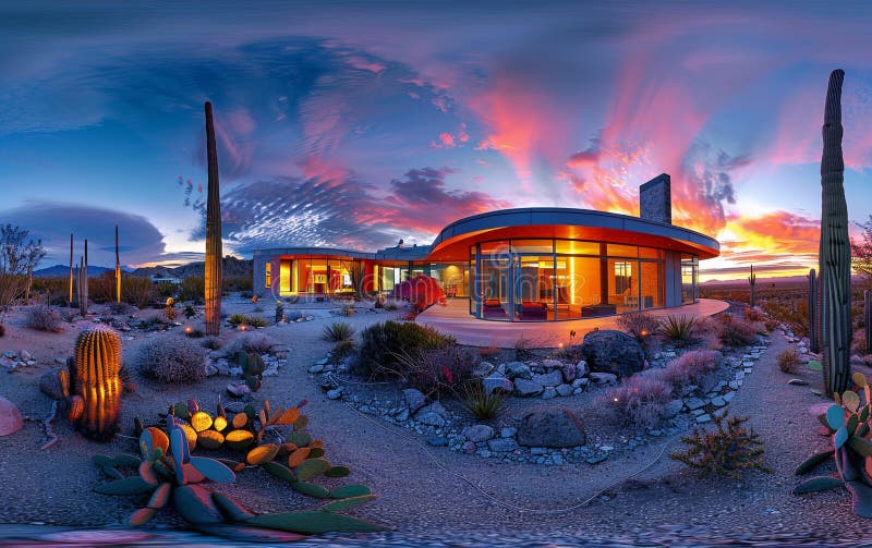 Beautiful Sunset View of Renovated Desert House with Passive Design ...