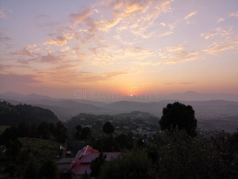 Beautiful sunset village stock image. Image of village - 264222845