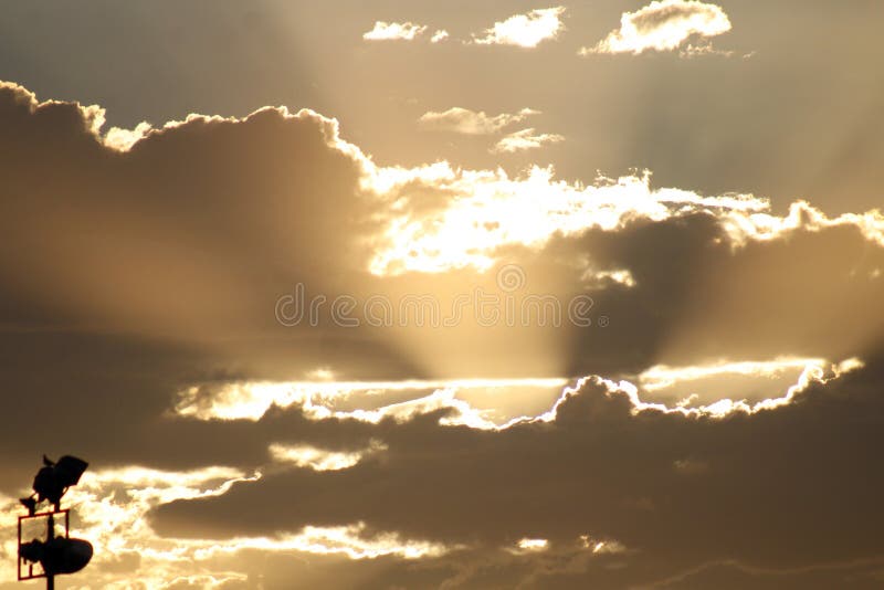 Beautiful Sunset Where the Clouds and Sky Shine Stock Photo - Image of ...