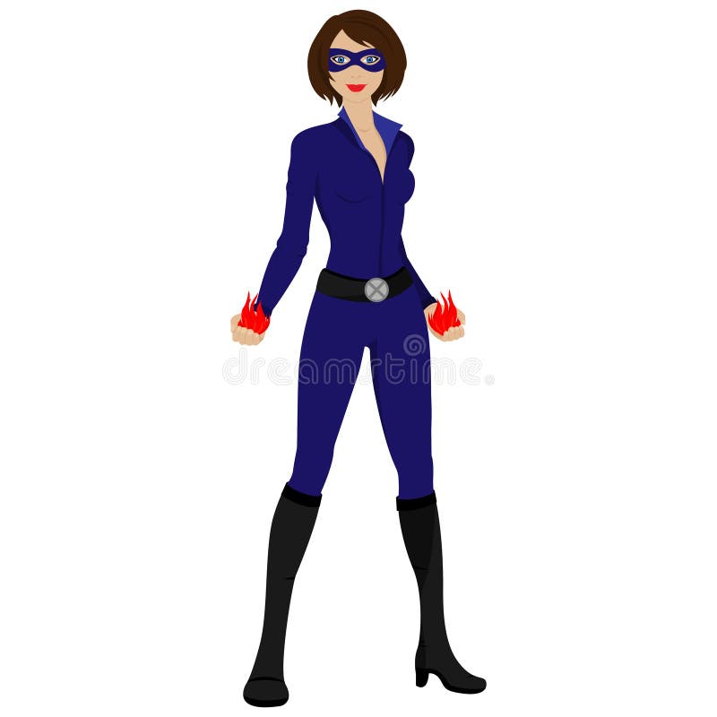 Beautiful Superwoman in a Pride Pose Suit. Stock Illustration ...