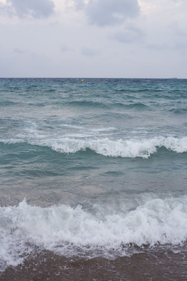 Beautiful Surging Mediterranean Sea with Waves Stock Photo - Image of ...