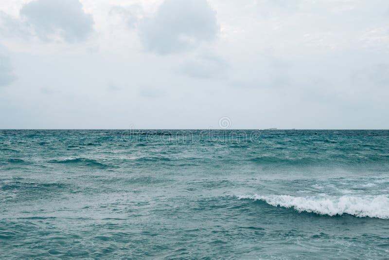 Beautiful Surging Mediterranean Sea with Waves Stock Photo - Image of ...