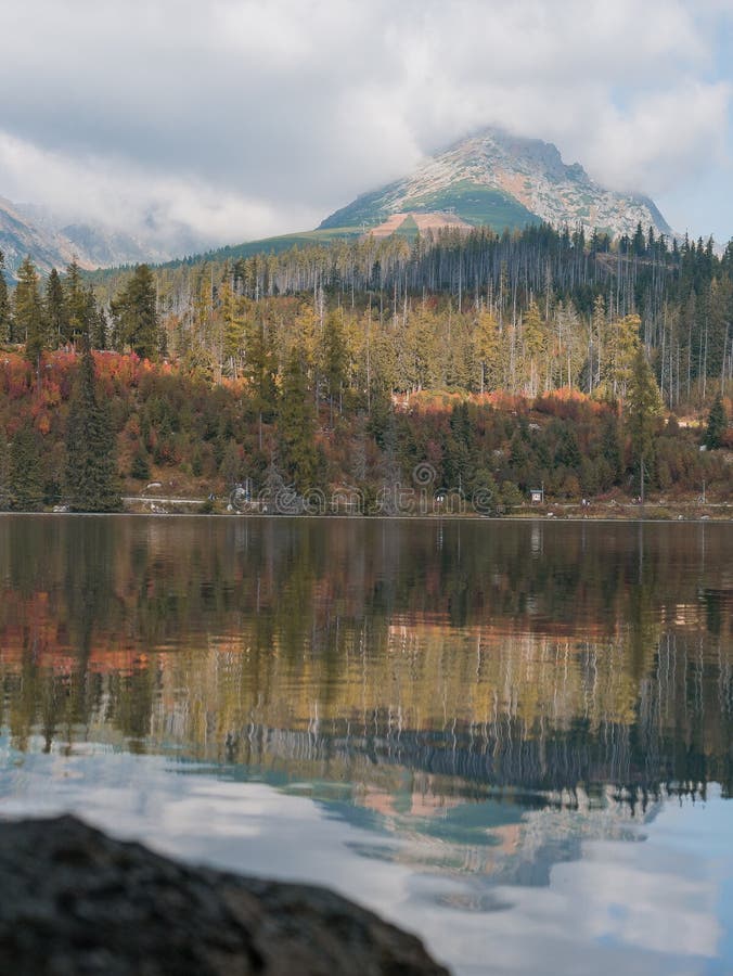 The Beautiful Surroundings of Lake Strbske Pleso Stock Image - Image of ...