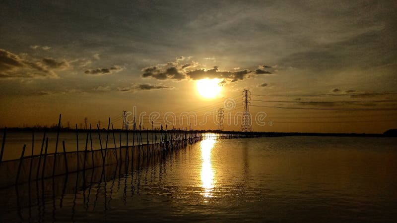 Beautiful Swamp Landscape at Sunset. Stock Photo - Image of ocean, dusk ...