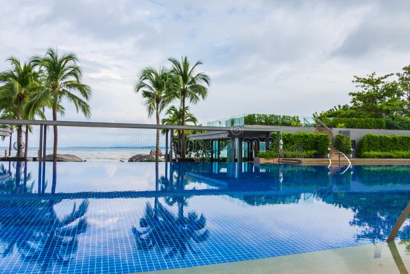 Beautiful Swimming Pool in Hotel Pool Resort . Stock Photo - Image of ...