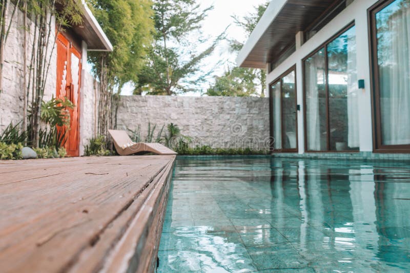 Beautiful Swimming Pool Inside a Tropical Beach Resort in the ...