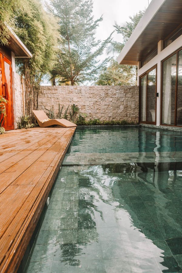 Beautiful Swimming Pool Inside a Tropical Beach Resort in the ...