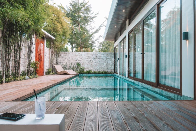 Beautiful Swimming Pool Inside a Tropical Beach Resort in the ...