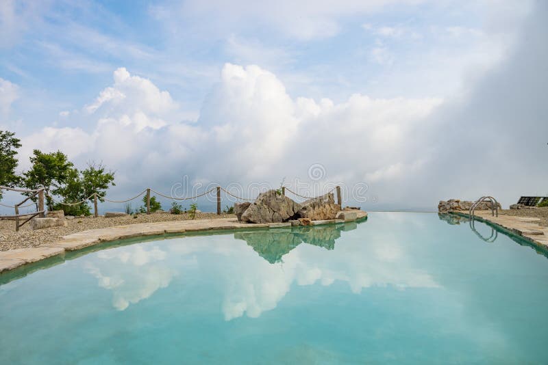 Beautiful Swimming Pool on the Mountain Top Stock Photo - Image of ...