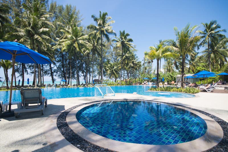 Beautiful Swimming Pool Overlooking the Sea Stock Photo - Image of ...