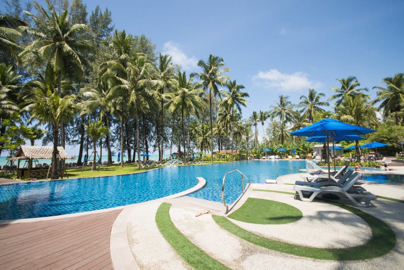 Beautiful Swimming Pool Overlooking the Sea Stock Photo - Image of ...