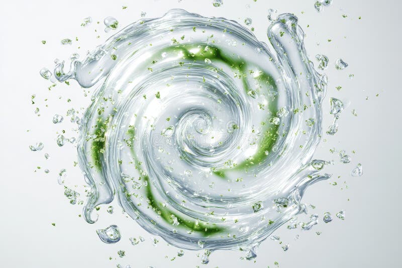 Beautiful Swirling Water and Green Particles Create a Stunning Vortex ...