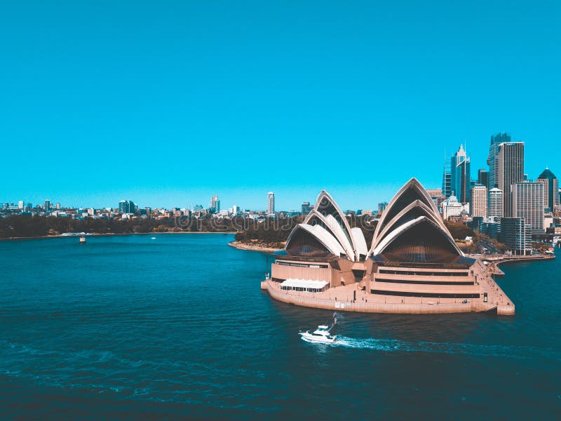 The Beautiful Sydney Opera House Lit by the Blue Hour Light, Australia ...