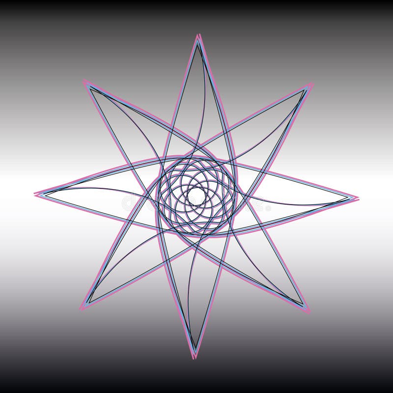 Beautiful and Symmetrical Geometric Pattern Stock Illustration ...