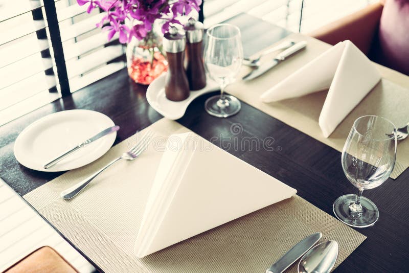 The Beautiful Table in a French Restaurant. Stock Image - Image of food ...