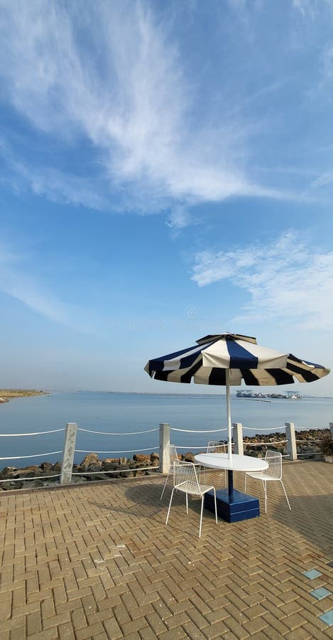 Beautiful Table by the Seaside Stock Photo - Image of lovely, water ...