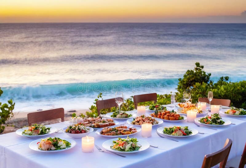 Elevated Dining with Assorted Delicacies by Stock Image - Image of ...