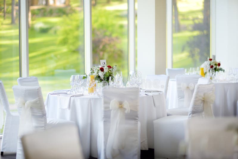 Beautiful Table Set for Some Festive Event, Party or Wedding Stock ...