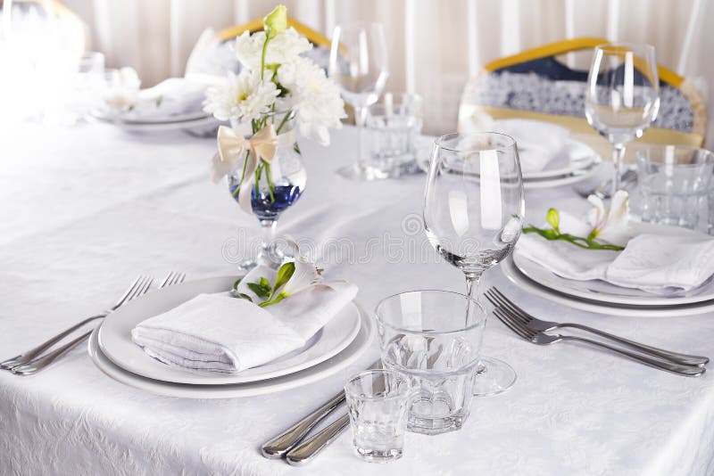 Beautiful Table Set for Some Festive Event Stock Image - Image of knife ...