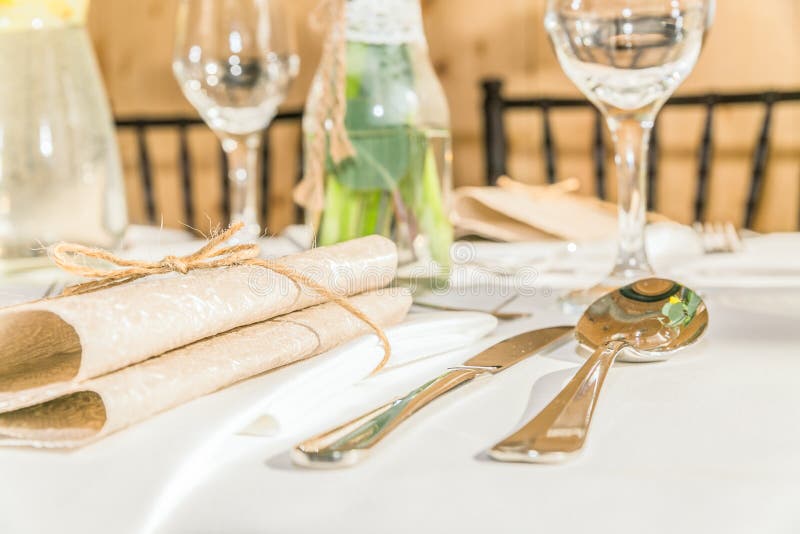 Beautiful Table Set for Some Festive Event Stock Photo - Image of decor ...