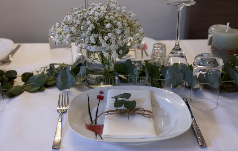 Beautiful Table Set Up for Some Wedding Event Stock Image - Image of ...