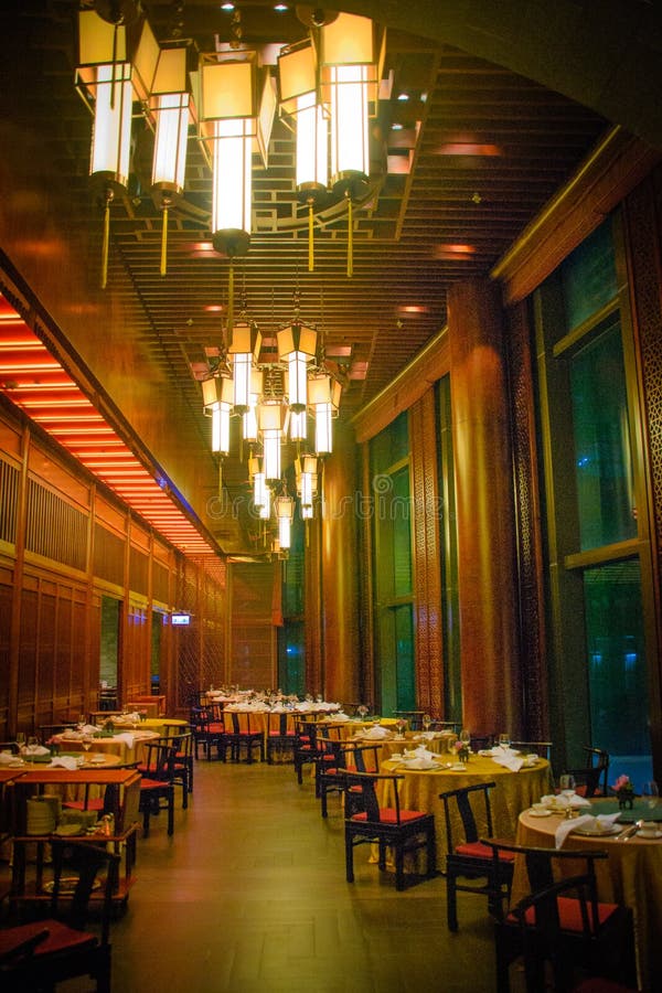 Table Setting in Beautiful Chinese Restaurant Stock Photo - Image of ...