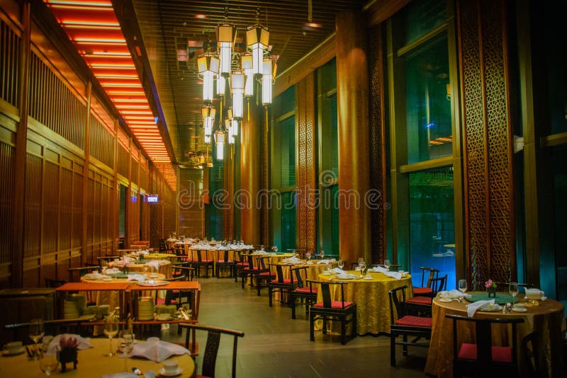 Table Setting in Beautiful Chinese Restaurant Stock Image - Image of ...