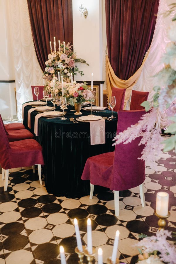 Beautiful Table Setting with Floral Decor for a Holiday Stock Image ...