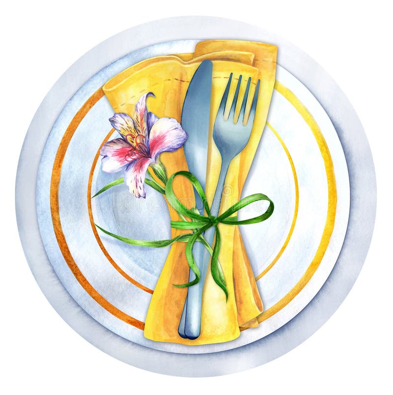 Watercolor Table Setting Stock Illustrations – 297 Watercolor Table ...