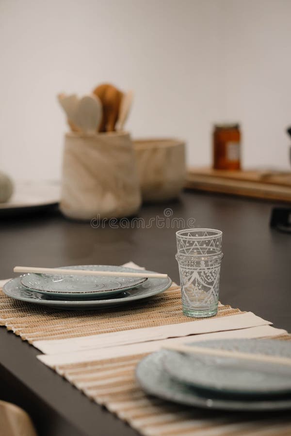 Beautiful Table Setting for the Interior of the Dining Room Stock Photo ...