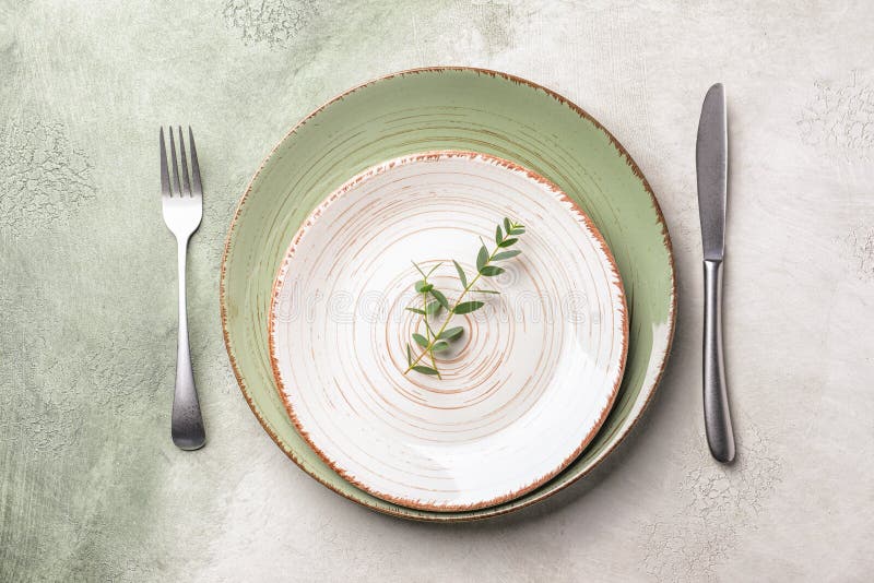 Beautiful Table Setting on Light Background Stock Photo - Image of ...