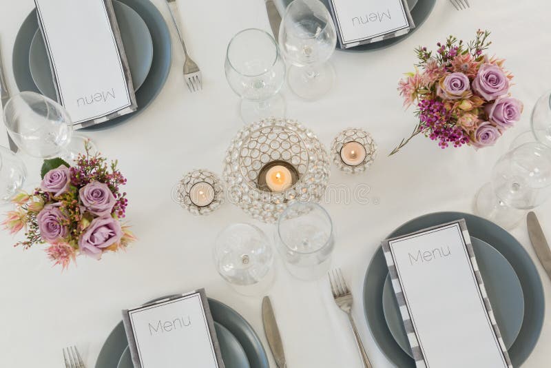 Beautiful Table Setting for an Occasion Stock Image - Image of ...