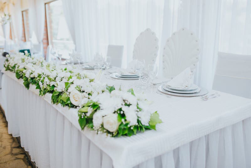 Beautiful Table Setup in a Hall for a Wedding Ceremony Stock Photo ...