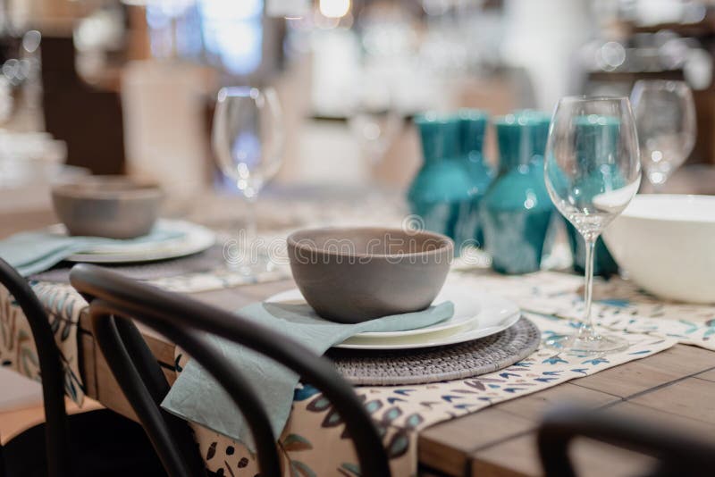 Beautiful Table Top Setting for Winter Gatherings Stock Photo - Image ...