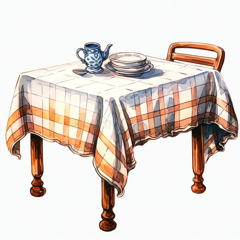 Beautiful Tablecloth Clipart Illustration Stock Illustration ...