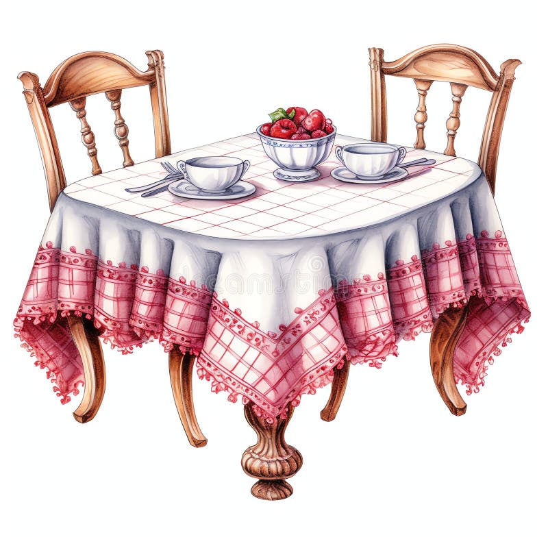 Beautiful Tablecloth Clipart Illustration Stock Illustration ...