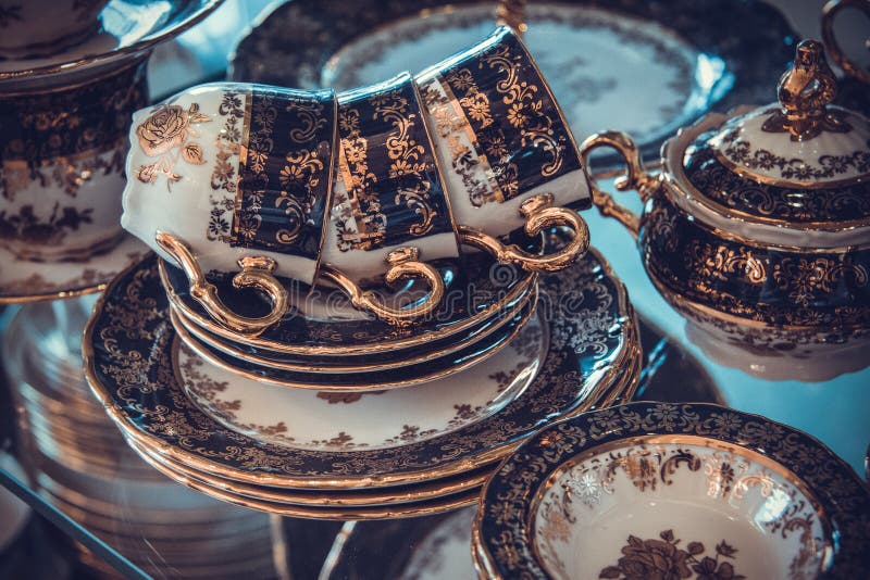 Beautiful Tableware Closeup Stock Image - Image of gilt, cuisine: 60691049