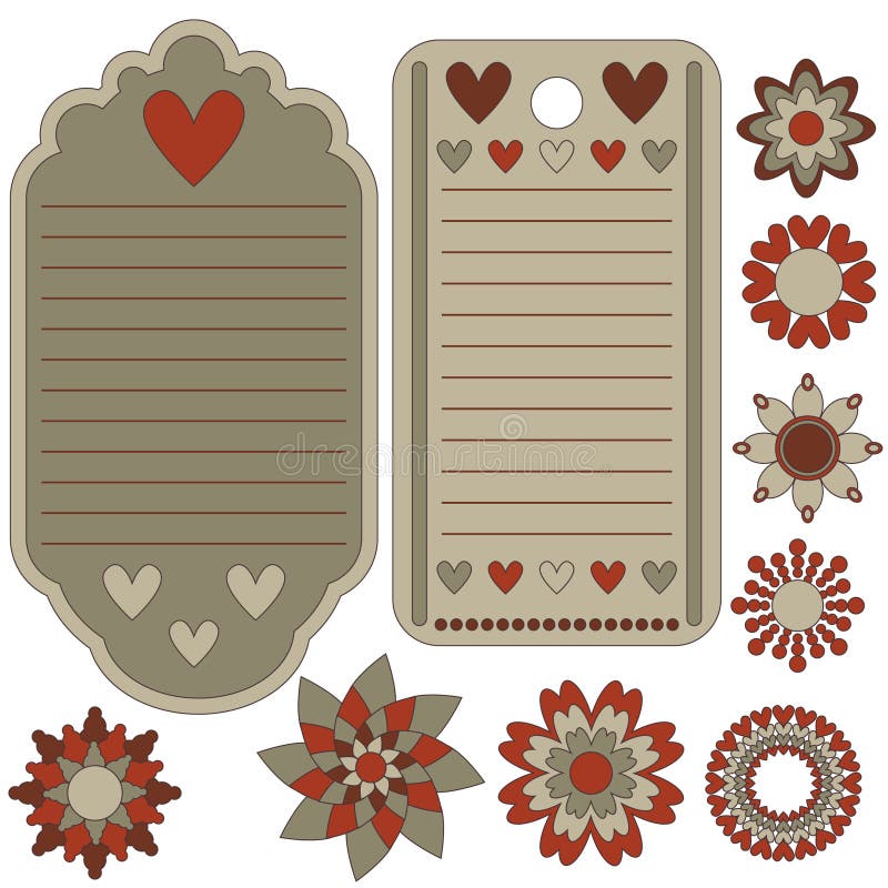 Beautiful Tags and Floral Ornaments Stock Illustration - Illustration ...