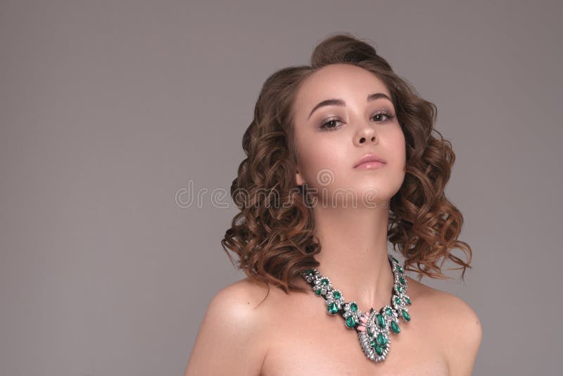 Beautiful Tanned Model Looking at the Camera Close-up Clean Face Soft ...