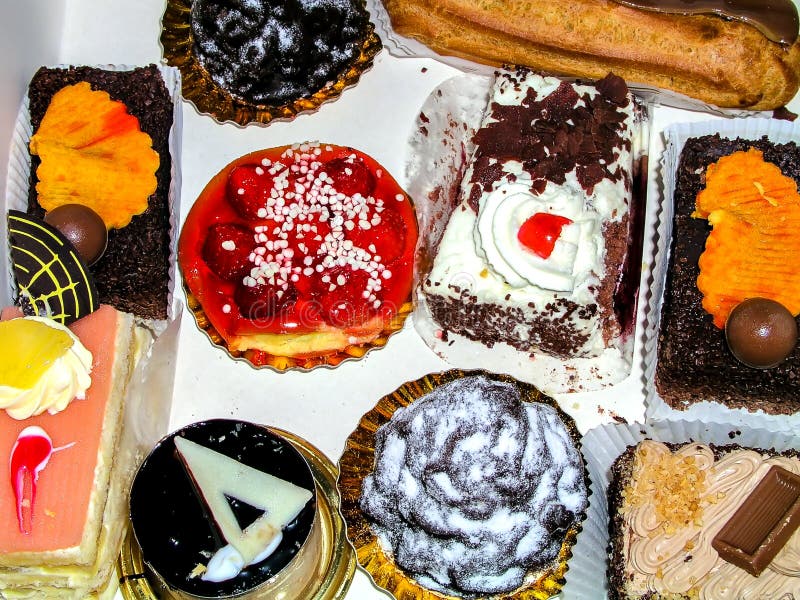 Beautiful Tasty Cakes View from Above Stock Image - Image of currant ...