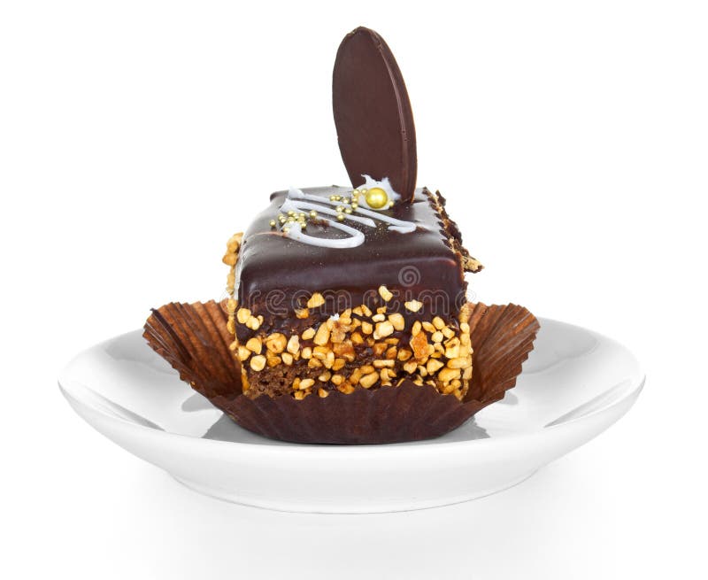 Beautiful Tasty Chocolate Cake on Plate Stock Photo - Image of ...