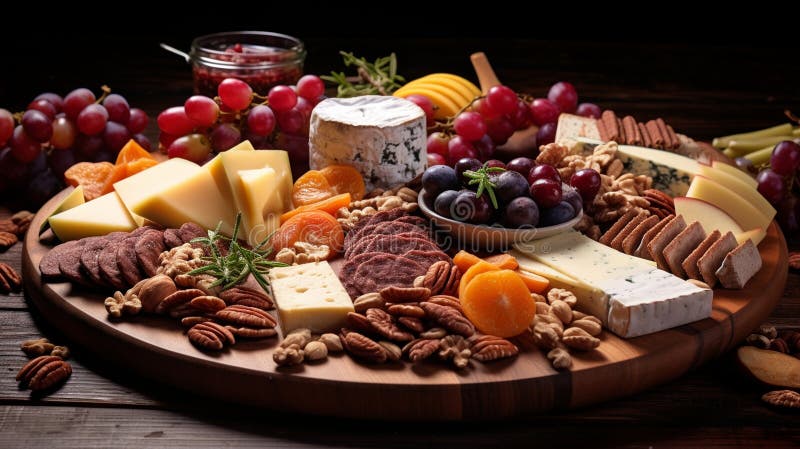 Beautiful and Tasty Cut Sausage,cheese.Board with Snacks. Cold Cuts ...