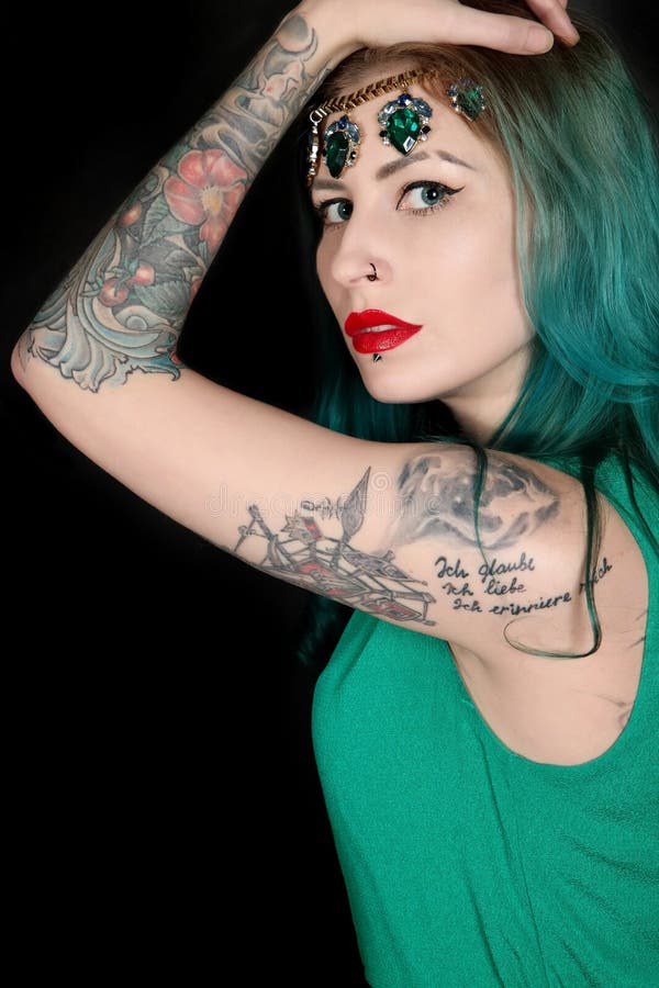 Beautiful tattooed woman. stock image. Image of female - 7799111 Beautiful tattooed woman. stock image. Image of female - 7799111